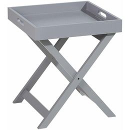 Beliani - Couchtisch Grau 40 x 40 cm Quadratisch Tablett Tisch Leichtgewichtig Quadratisch Modern - Grau