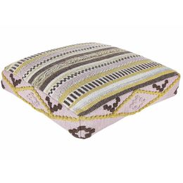 Beliani Bodenkissen Mehrfarbig Baumwolle mit Geometrischem Muster 60 x 60 x 12 cm Boho Sitzkissen Pouf Wohnzimmer Kinderzimmer - Bunt