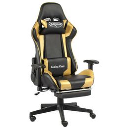 Sweiko - Gaming-Stuhl mit Fußstütze Drehbar Golden pvc FF20498DE