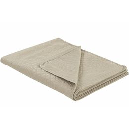 Beliani Tagesdecke Taupe mit Füllung aus Polyester 160 x 220 cm mit Geprägtem Muster Bettüberwurf Dekorativ für Doppelbett Schlafzimmer modern - Grau