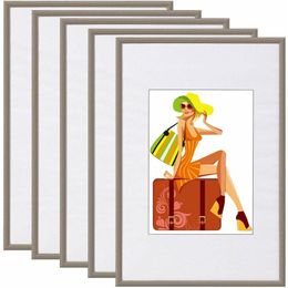 5er Set Bilderrahmen Kunststoff New Lifestyle stahl 13x18cm - stahl - WOLTU