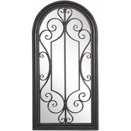 Beliani - Wandspiegel Schwarz Fensteroptik 50 x 98 cm Metall im eleganten Design Klassisch - Schwarz