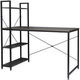 WOLTU - Schreibtisch Computertisch Büromöbel pc Tisch Bürotisch Arbeitstisch aus Holz und Stahl, mit Ablage, ca. 120x64x120 cm, Schwarz-rostfarbe