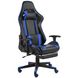 Sweiko - Gaming-Stuhl mit Fußstütze Drehbar Blau pvc FF20485DE