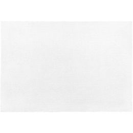 Beliani Teppich Weiß Polyester 160 x 230 cm Rechteckig Hochflor Modern Maschinengetuftet Fußbodenheizung Geeignet Wohnzimmer Schlafzimmer Flur - Weiß