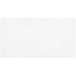 Beliani Läufer Teppich Weiß Polyester 80 x 150 cm Rechteckig Hochflor Modern Maschinengetuftet Fußbodenheizung Geeignet Wohnzimmer Schlafzimmer Flur - Weiß