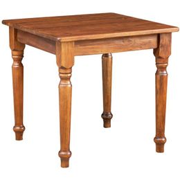 Biscottini Fester Tisch im Country-Stil aus massivem Lindenholz mit Nussholz Finish L80xPR80xH78 cm. Made in Italy