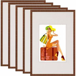 5er Set Bilderrahmen Kunststoff New Lifestyle bronze 13x18cm - bronze - WOLTU