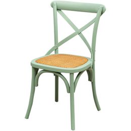Biscottini Vintage Thonet Stuhl 88x48x52 cm Holzstuhl Rustikale Stühle Küchenstuhl Esszimmerstühl Moderner Stuhl für Esstisch, Restaurant - antik hellblau