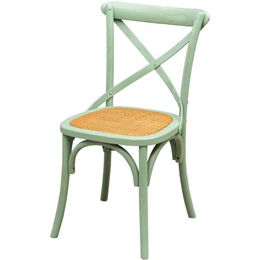 Biscottini Moderner Holzstuhl 88x48x52 cm Rustikale Stühle Vintage Thonet Stuhl Küche Esszimmer Restaurant Bistro (Antikes Hellblau) - antik hellblau