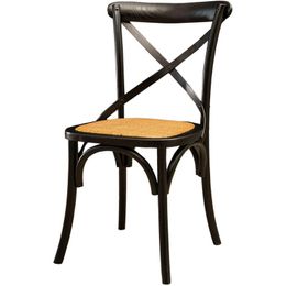 Biscottini Vintage Thonet Stuhl 88x48x52 cm Holzstuhl Rustikale Stühle Küchenstuhl Esszimmerstühl Moderner Stuhl für Esstisch, Restaurant - schwarz