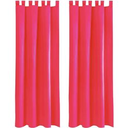 Bestlivings 2er Set Dekoschal mit Schlaufe, inkl. Raffhalter & Haken, pink in 140x145 cm - Pink