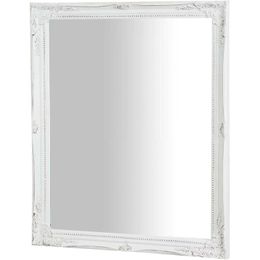 Biscottini - Badezimmer-Wand-Make-up-Spiegel Vertikaler/horizontaler Spiegel mit rechteckigem weißem Holzrahmen zum Aufhängen im Shabby-Stil