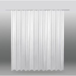 Bestlivings - Gardine 300cm bis 900cm Breite, Voile transparent Kräuselband Universalband mit eingenähten Bleiband in der Farbe weiß ( Breite ca. 900