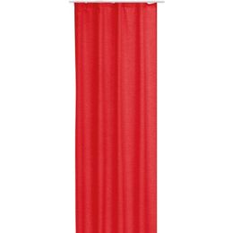 Bestlivings Gardine blickdicht in Leinenoptik 140x245 cm mit Universalband in Rot, in vielen Varianten - Rot