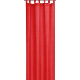 Bestlivings - Gardine blickdicht in Leinenoptik 140x245 cm mit Schlaufen in Rot, in vielen Varianten - Rot