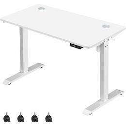 Songmics Höhenverstellbarer Schreibtisch elektrisch, 60 x 120 cm Tischoberfläche, stufenlos verstellbar, Memory-Funktion mit 3 Höhen, Auffahrschutz, weiß