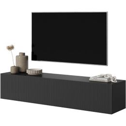 Selsey - Veldio - TV-Lowboard stehend Schwarz, mit gefräster Front, 140 cm breit