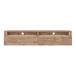 Selsey REDNAW - TV-Schrank / modernes TV-Board für Wohnzimmer, stehend / hängend, 140 cm breit (Wotan Eiche Matt mit LED)