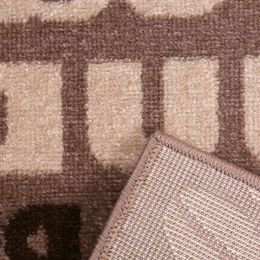 Vimoda - Küchenteppich Teppichläufer Coffee Modern Kaffee Design in Braun Beige Teppich für Lounge oder Küche,80x250 cm