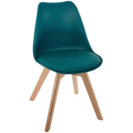 Atmosphera - Stuhl Baya blau - Beine aus Buche Blaugrün