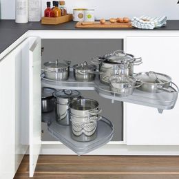 SO-TECH® Kesseböhmer LeMans II Eckschrank-Beschlag links 500 mm, silbergrau/ grau