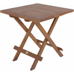 Spetebo - Akazien Gartentisch geölt - 50cm - Holz Klapp Beistell Bistro Tisch massiv natur