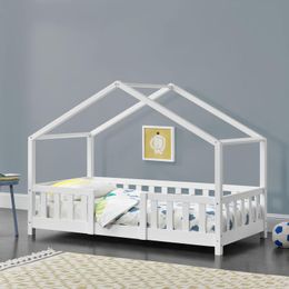 [en.casa] - Kinderbett Treviolo 70x140 cm Weiß Weiß