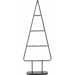 Spetebo - Metall Tannenbaum schwarz - 111 cm - Weihnachts Deko Ständer mit Haken für Zierschmuck - Metallbaum Dekobaum Weihnachten Advent Winter