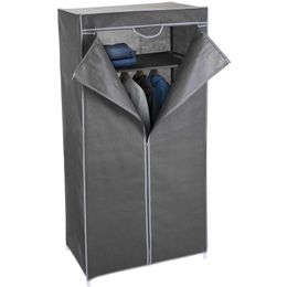 Spetebo - Stoff Kleiderschrank grau 160 cm - Stoffschrank Faltschrank Garderoben Schrank