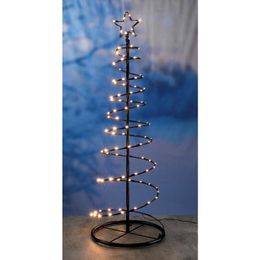 Spetebo - Beleuchteter Metall Tannenbaum mit 100 warm weißen led und Stern Spitze ca. 120 cm