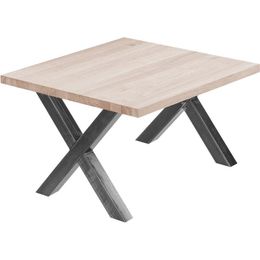 Esstisch Küchentisch Schreibtisch Couchtisch aus Massivholz, 60x60x47 cm (AxBxH), Design, Roh / Rohstahl mit Klarlack, LKG-01-A-001-0000D - Lamo