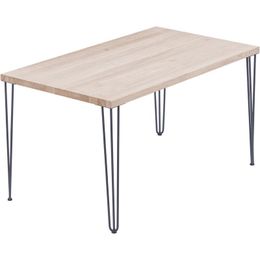 Esstisch Küchentisch Schreibtisch Couchtisch aus Massivholz, 100x60x76 cm (AxBxH), Creative, Roh / Anthrazit, LOG-01-A-001-7016Cr - Lamo Manufaktur