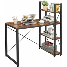 Songmics - vasagle Schreibtisch, Computertisch mit Regalböden rechts oder links,120 cm langer Bürotisch, Arbeitszimmer, Homeoffice, einfache Montage,