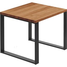 Esstisch Küchentisch Schreibtisch Couchtisch aus Massivholz, 60x60x76 cm (AxBxH), Modern, Dunkel / Schwarz, LBG-01-A-004-9005M - Lamo Manufaktur