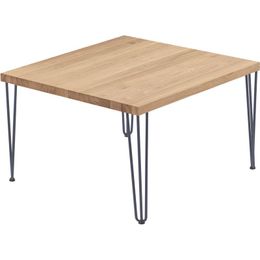 Esstisch Küchentisch Schreibtisch Couchtisch aus Massivholz, 60x60x47 cm (AxBxH), Creative, Natur / Anthrazit, LKG-01-A-002-7016Cr - Lamo Manufaktur