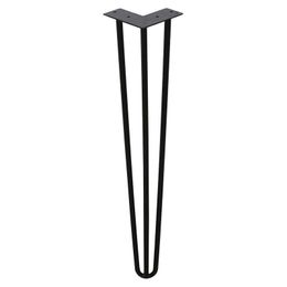 4 Stück tischbeine metall schwarz Tischkufen Haarnadel Tischbein 12 mm, Hairpin Legs aus Stahl, 3-Stange Bein, 30 cm - VINGO