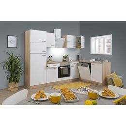 respekta - Küche Küchenzeile Leerblock Winkelküche Eiche Weiß Merle 280x172 cm