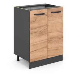 Küchenunterschrank R-Line, Goldkraft Eiche, 60 cm ohne Arbeitsplatte VICCO