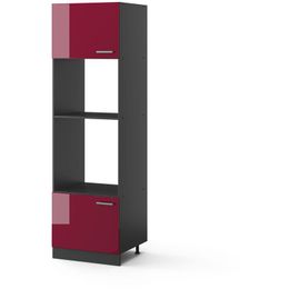 Mikrowellenschrank R-Line, Bordeaux Hochglanz, 60 cm VICCO