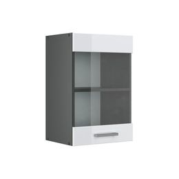 VICCO - Küchenschrank Glas R-Line, Weiß Hochglanz, 40 cm