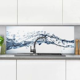 MICASIA Spritzschutz Glas - Water Splash - Panorama Quer Größe HxB: 50cm x 125cm