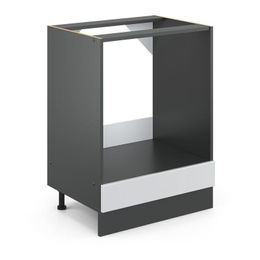 Herdschrank R-Line 60 cm Anthrazit/Weiß Hochglanz modern VICCO