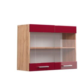 Küchenschrank Glas R-Line, Bordeaux Hochglanz, 80 cm VICCO