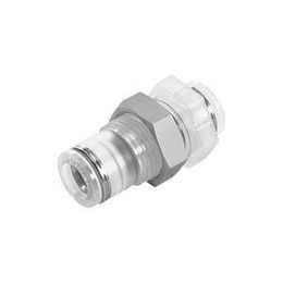 Festo Schottverbinder, Druckluft, Polypropylen, 35.8mm, &Oslash;6 mm, Steckanschluss - NPQP-H-Q6-E-FD