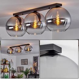 hofstein Koyoto Deckenleuchte Glas 30 cm Klar, Rauchfarben, 3-flammig