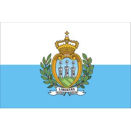 flaggenmeer Flagge Flagge San Marino mit Wappen 110 g/m² Querformat
