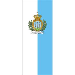 flaggenmeer Flagge Flagge San Marino mit Wappen 110 g/m² Hochformat