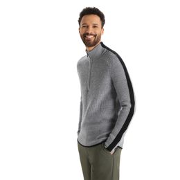 Icebreaker Merino Lodge Half-Zip-Pullover - Mann - Gritstone Heather/black - Größe L