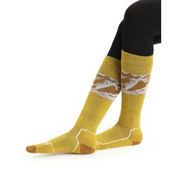 Icebreaker Merino Ski+ Light Skistrümpfe Alps 3D - Frau - Silent Gold/clove - Größe L